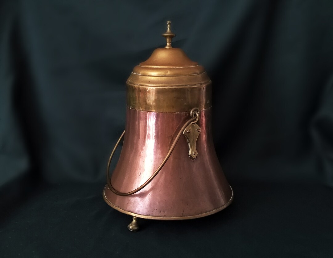 Antique Copper Extinguishing Pot Red Copper LARGE COAL BOX Decorative ...