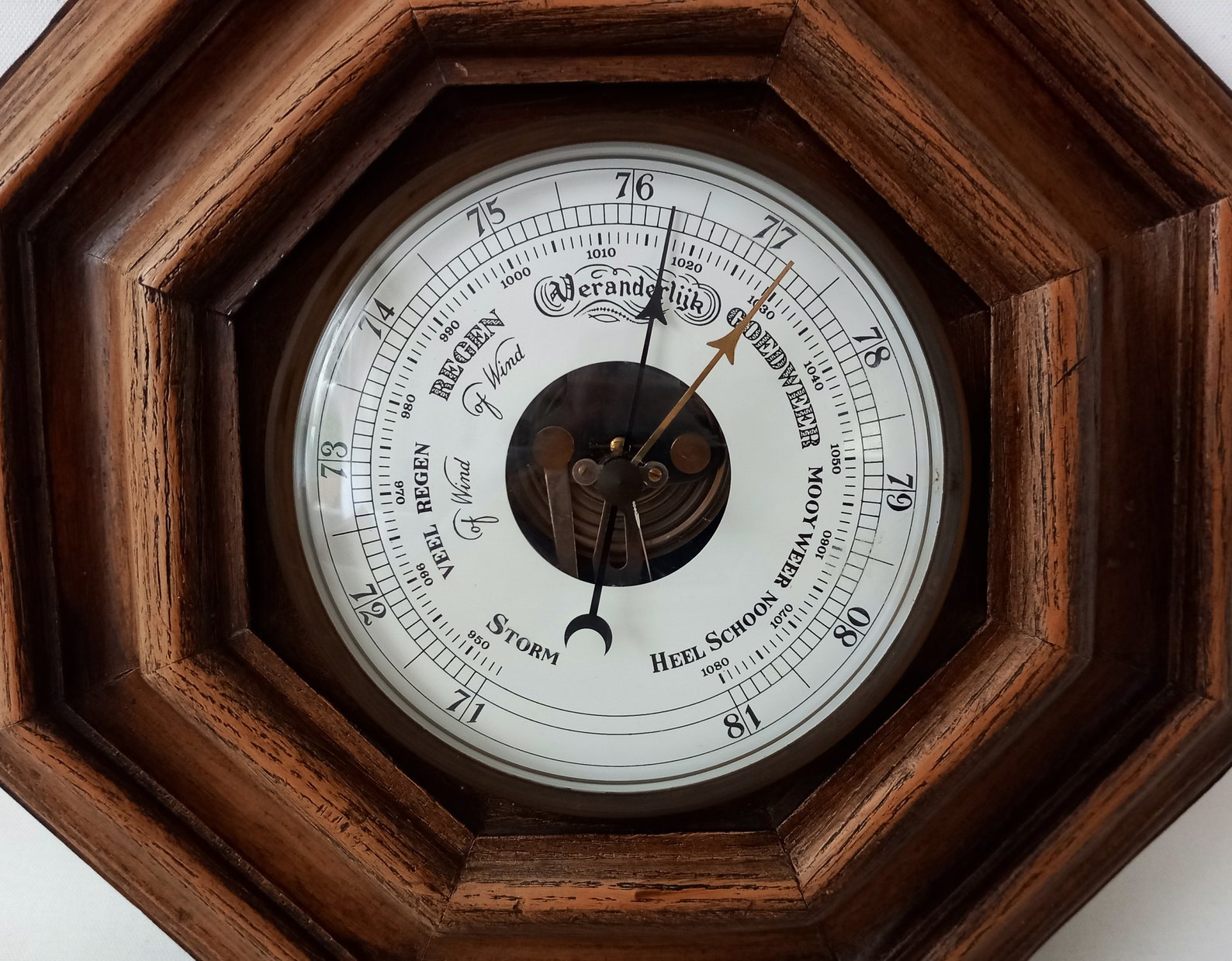 Antique Style Barometer LARGE Octagon Shape Barometer 29 Cm X 29 Cm Oak ...