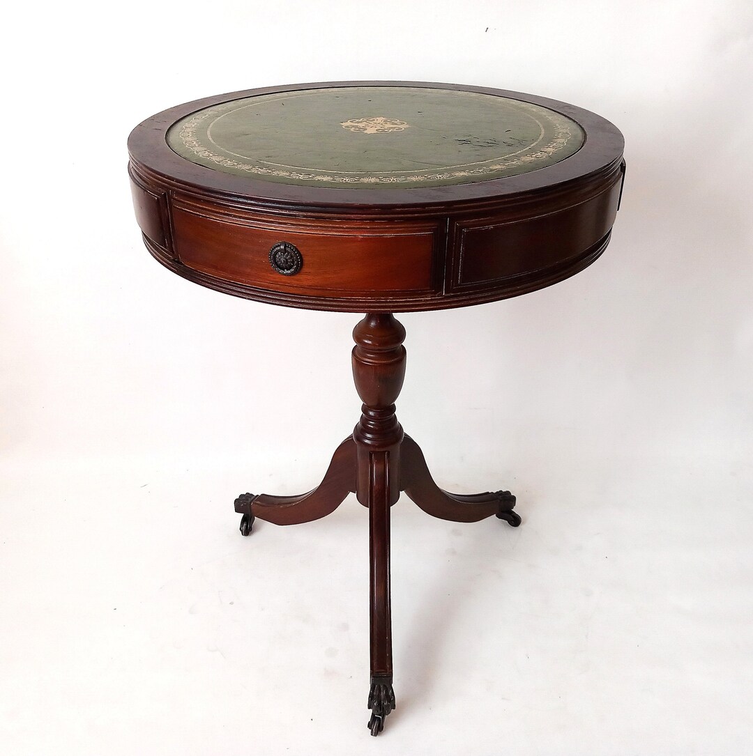 Antique Regency Style Side Table Mahogany Drum Table Wine Table on ...