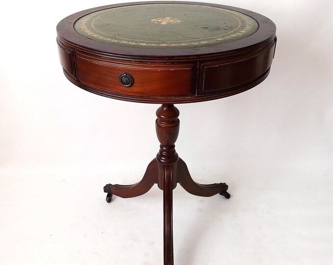 Antique Regency Style Side Table Mahogany Drum Table Wine Table on ...