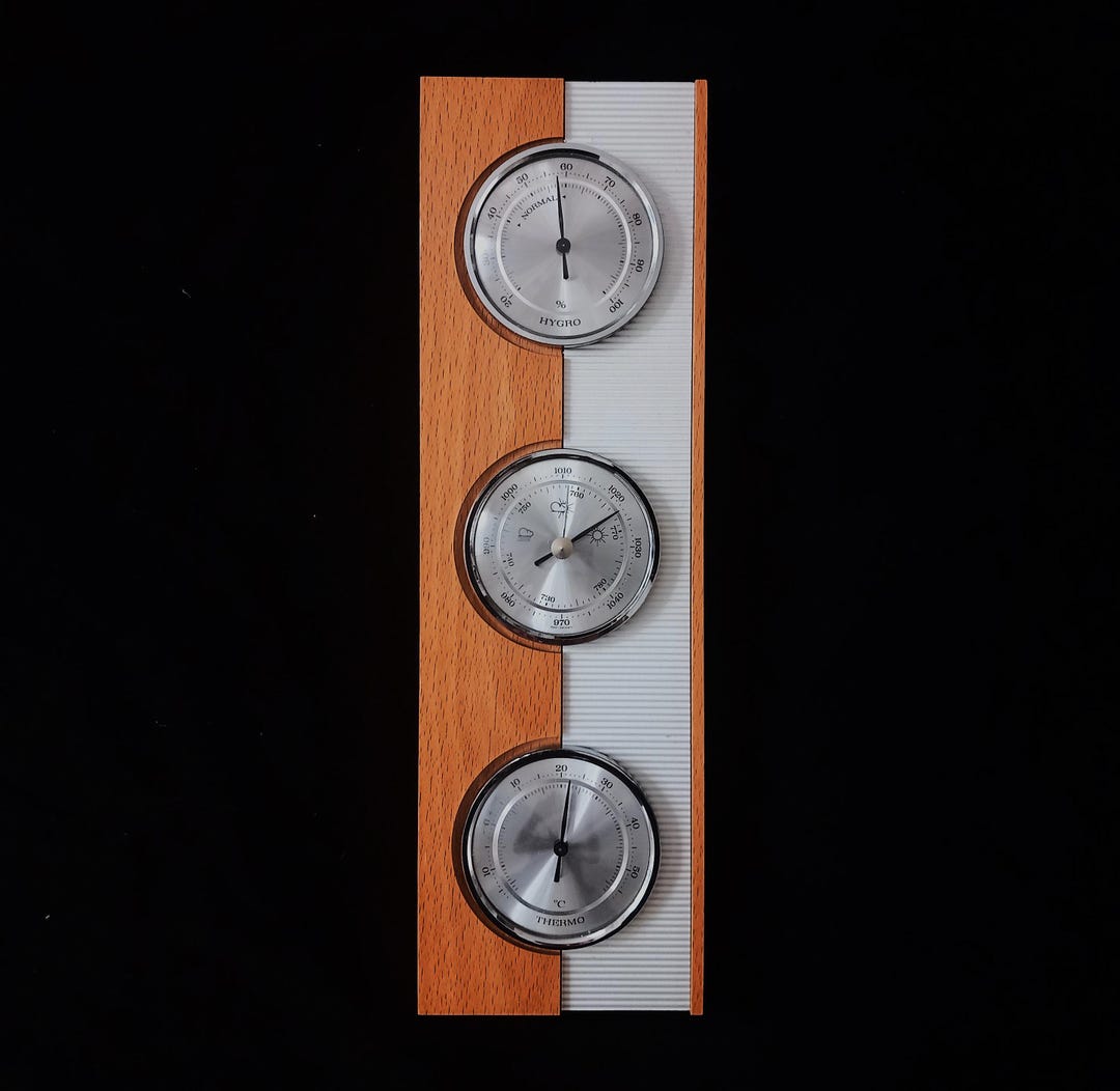 Vintage Beech Wood Wall Barometer in Constructivist Style Barometer ...