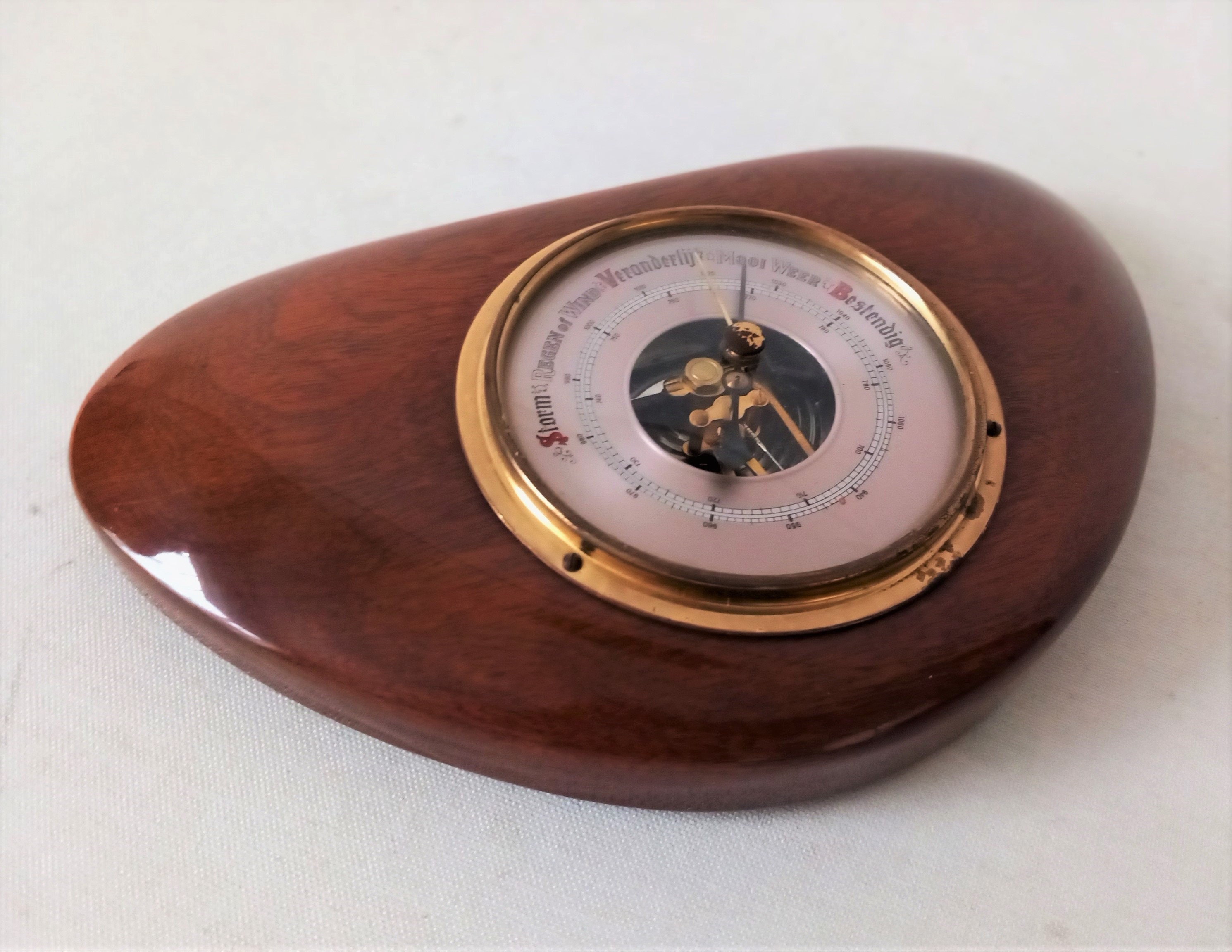 Vintage Wooden Barometer Wall Barometer Gloss Lacquered Barometer ...