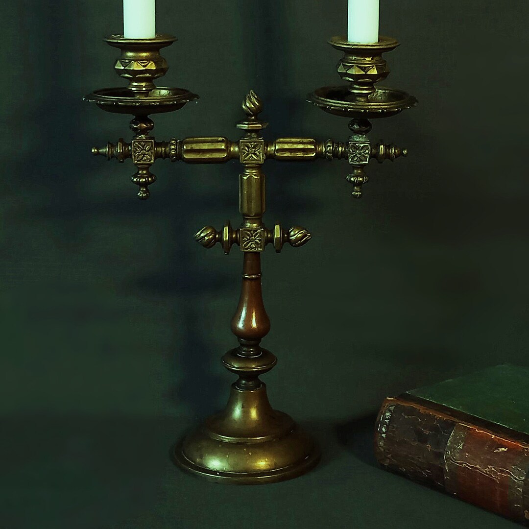 Antique Candlestick Candles Standard Height 32 Cm Yellow - Etsy