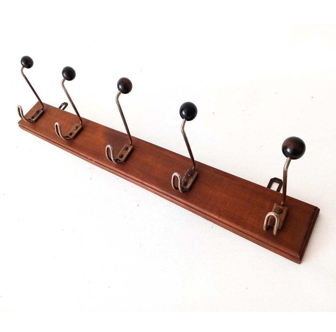 Antique Coat Rack Wall Coat Rack VROOM & DREESMANN Oak Coat Rack Wooden ...