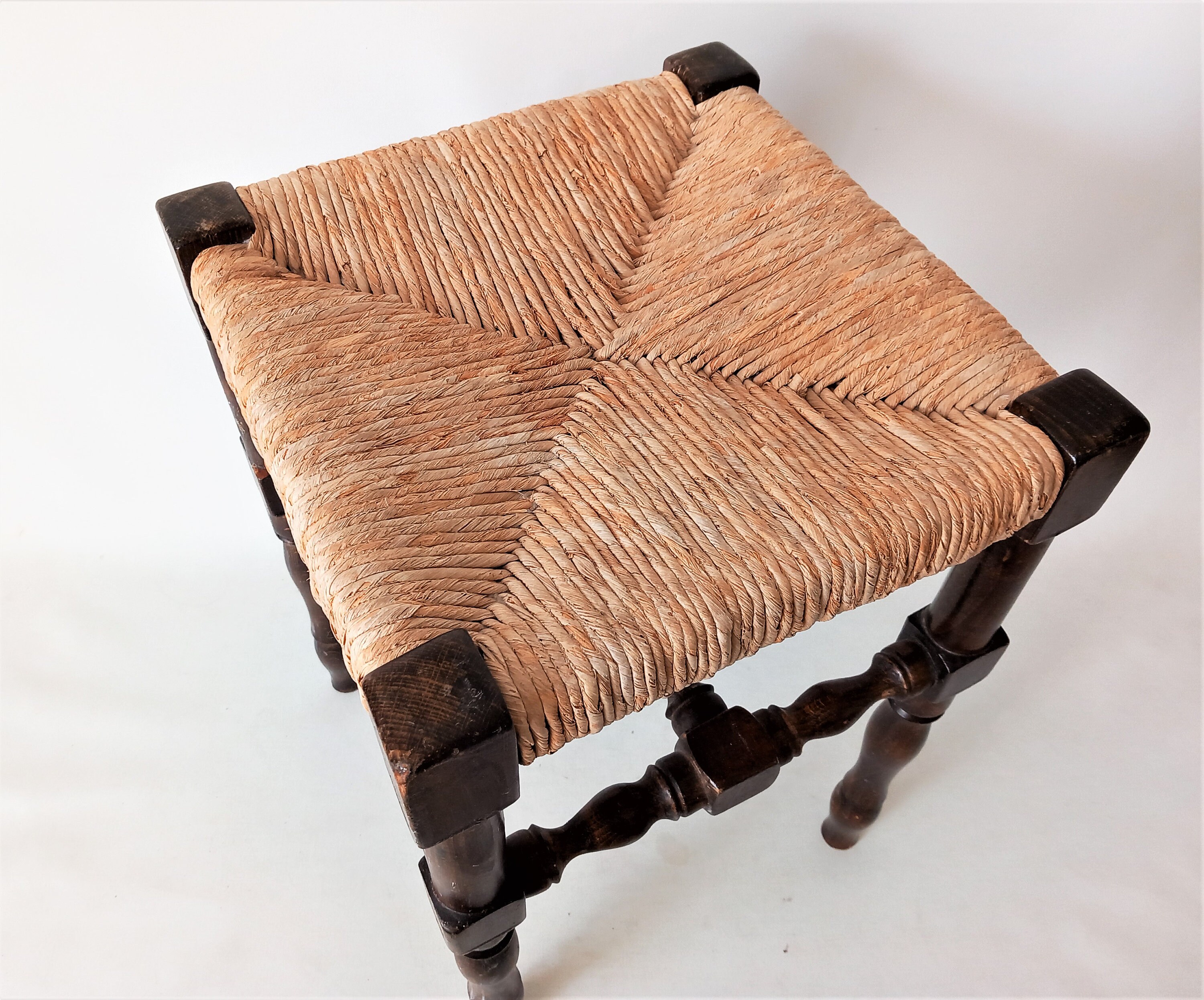 Antique Stool Traditional Old Dutch Stool Wooden Stool Reed Stool ...