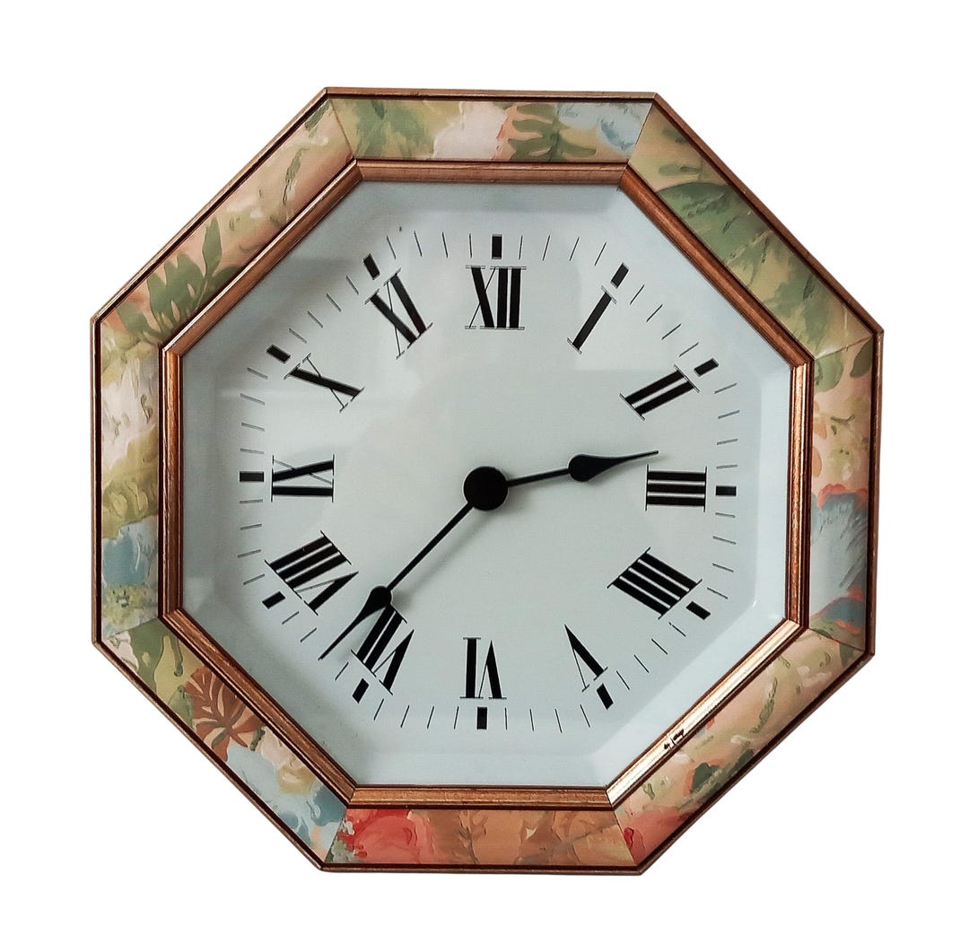 Vintage Decorative Wall Clock Octagonal Clock Design School Clock ...