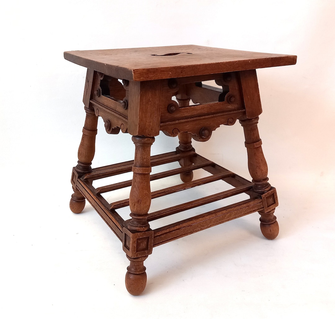 Antique Style Stool Medieval Style Stool Decorative Stool Solid Oak ...