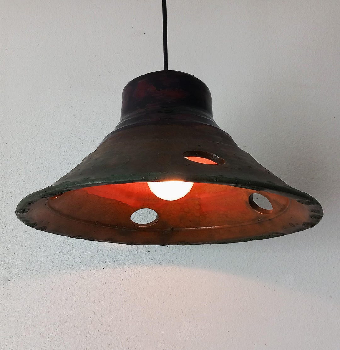 Vintage Ceramic Pendant Lamp Brutalism Ceiling Lamp Japandi Style ...