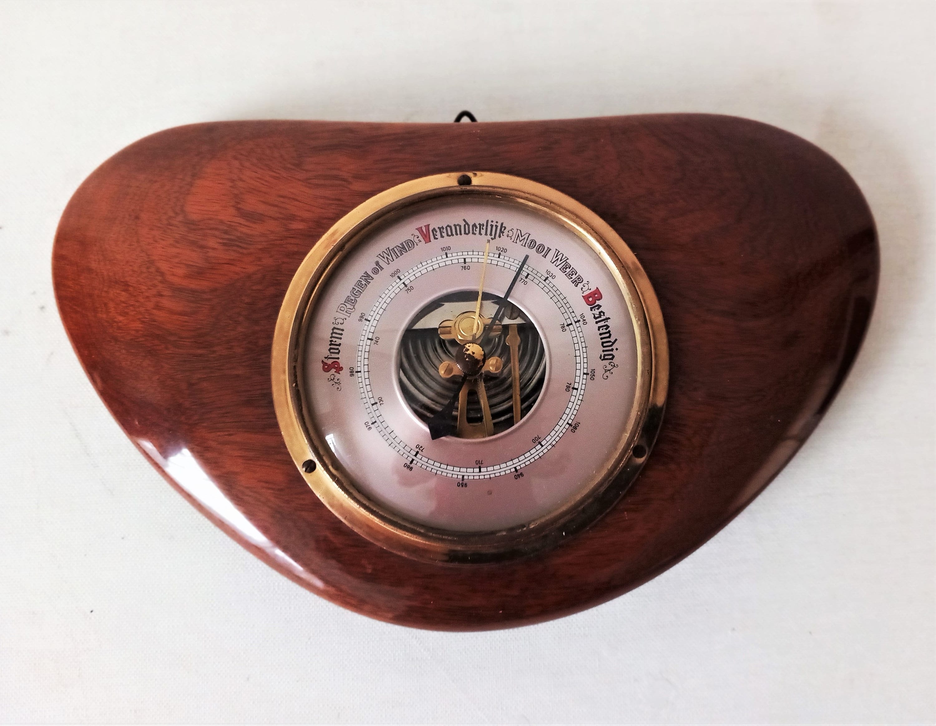 Vintage Wooden Barometer Wall Barometer Gloss Lacquered Barometer ...