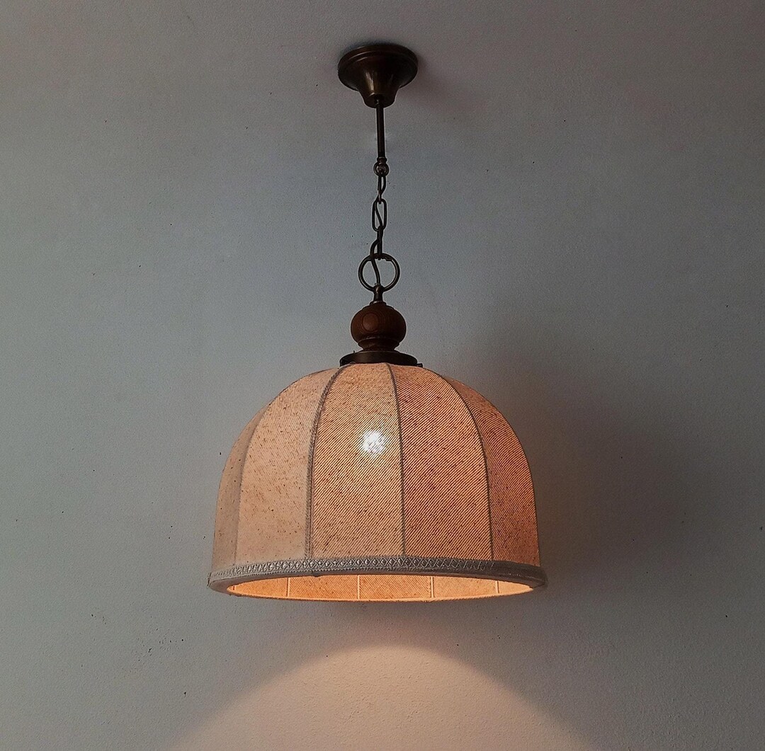 Vintage Fabric Pendant Lamp Design Lamp LARGE Canvas Colorful Cocoon ...