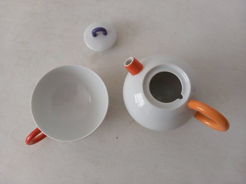 Vintage Design Art Deco Revival Teapot With Cup MEMPHIS-MILANO ...