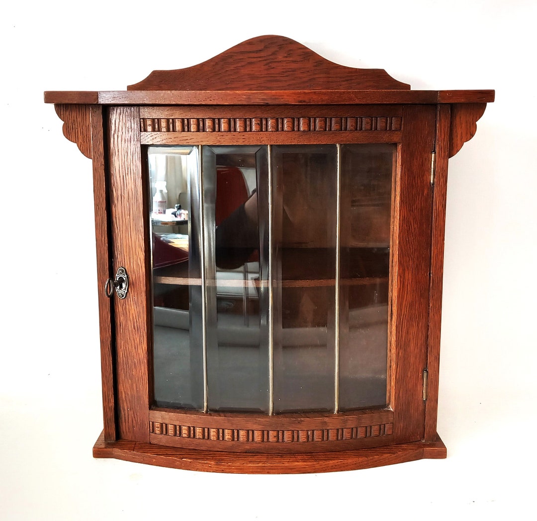 Antique Hanging Cabinet Oak Cabinet Decorative Old Wall Cabinet With ...