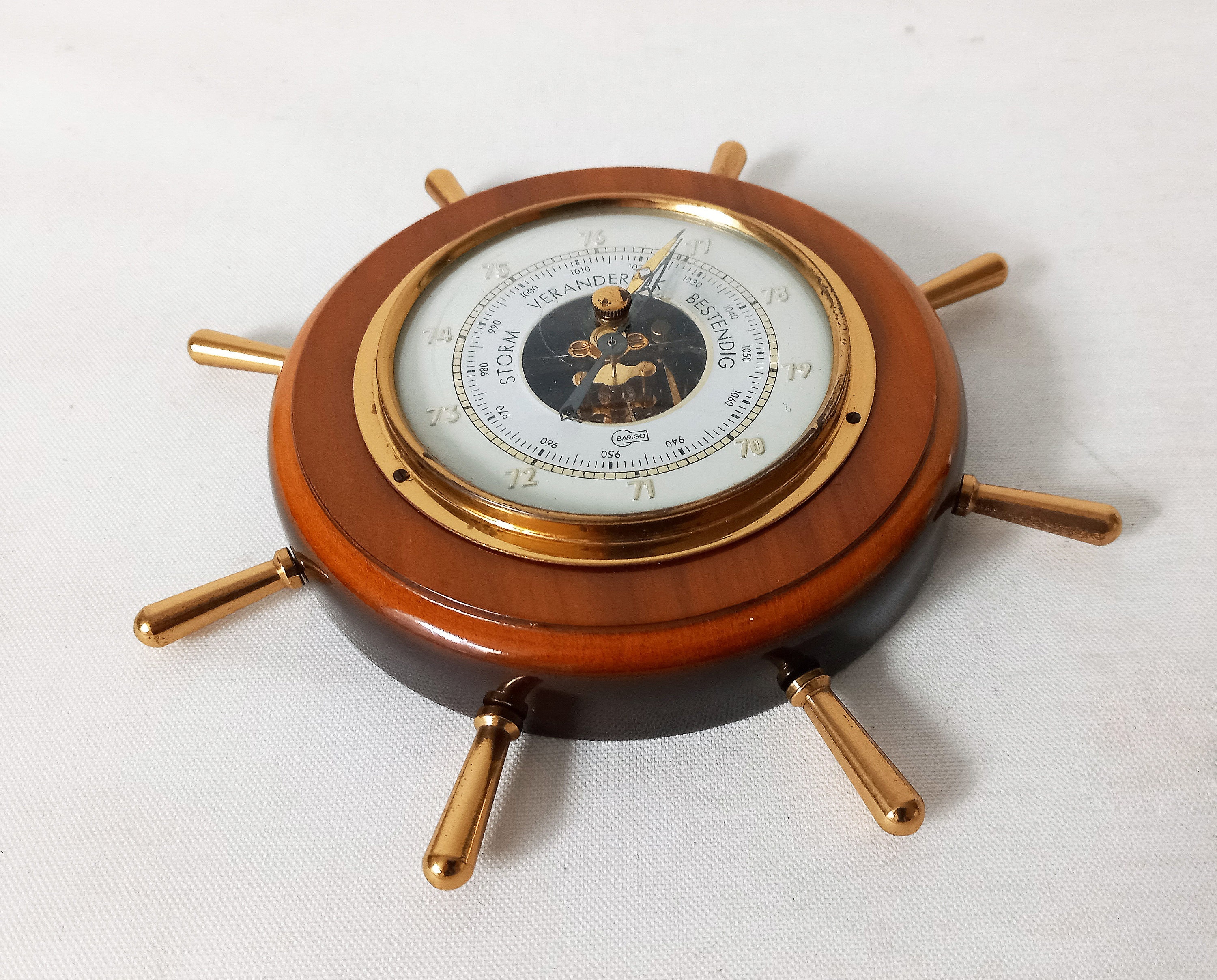 Vintage Barometer Round Barometer Ship Decorative Barometer Steering ...