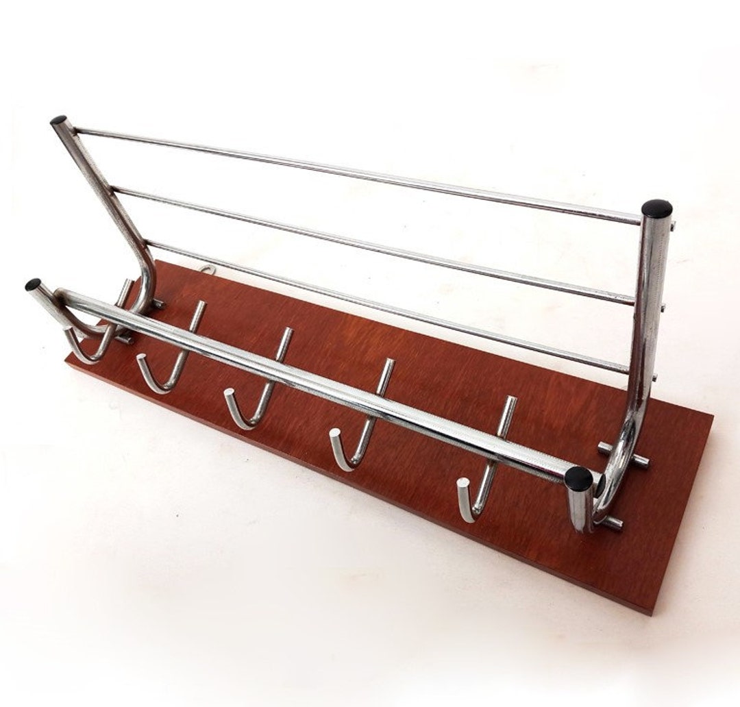 Vintage Coat Rack Gispen Style Wall Coat Rack Chrome Tubes Coat Rack ...