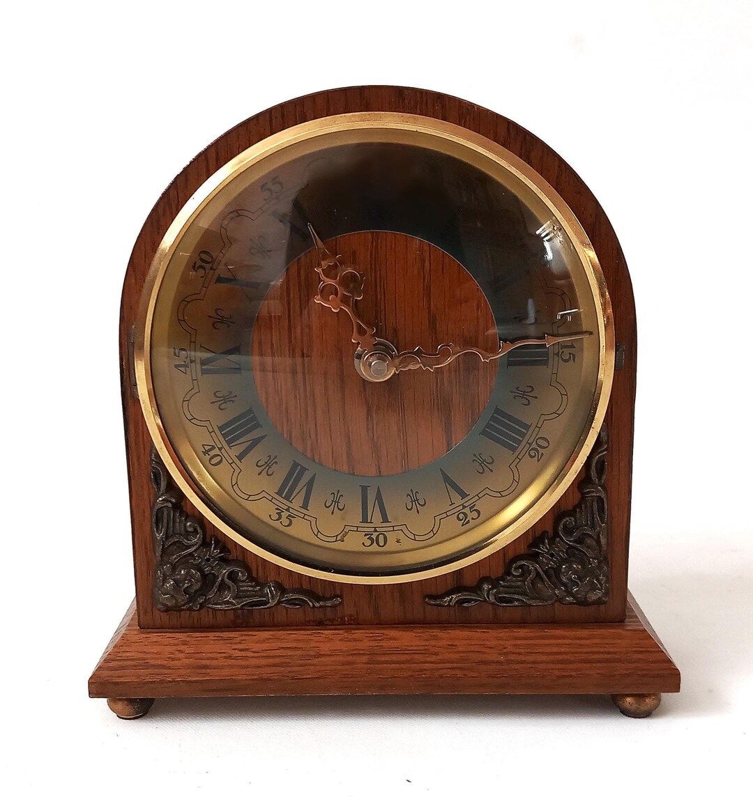 Vintage Table Clock Antique Style Desk Clock Roman Numerals Arabic ...