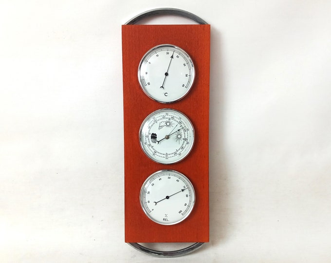 Vintage Wooden Barometer Retro Style Beech Barometer Thermometer ...