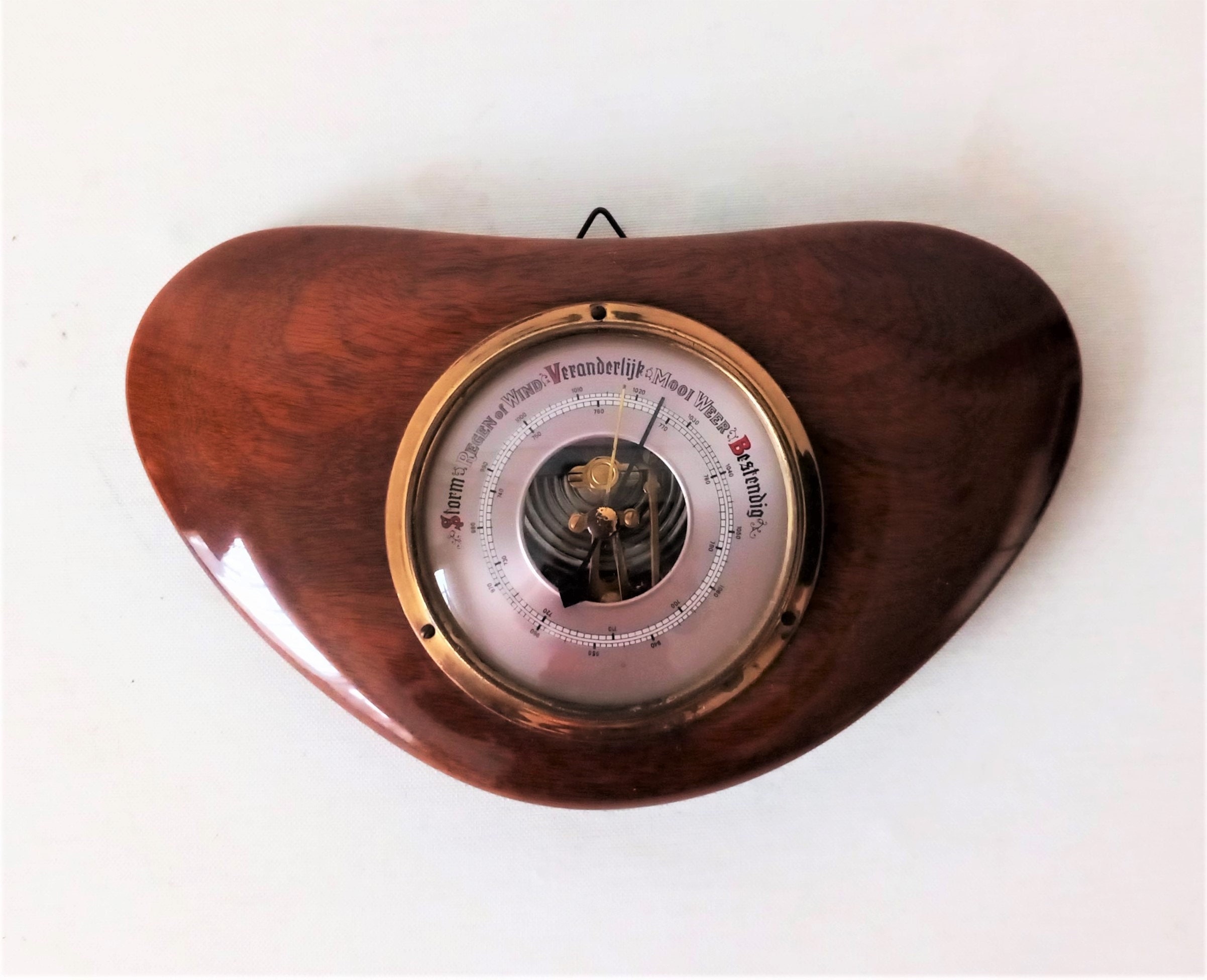 Vintage Wooden Barometer Wall Barometer Gloss Lacquered Barometer ...