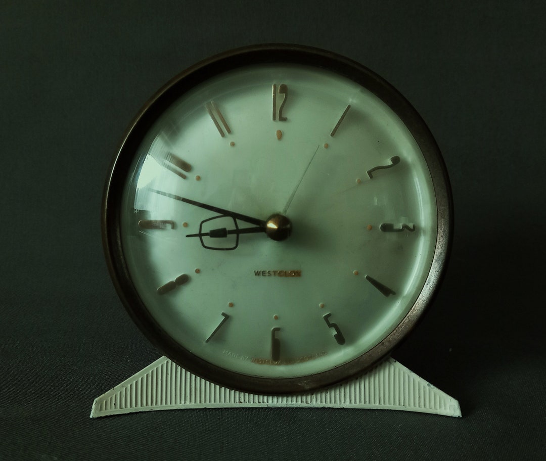 Vintage Alarm Clock Westclox Alarm Clock Brass Elements Art Deco ...