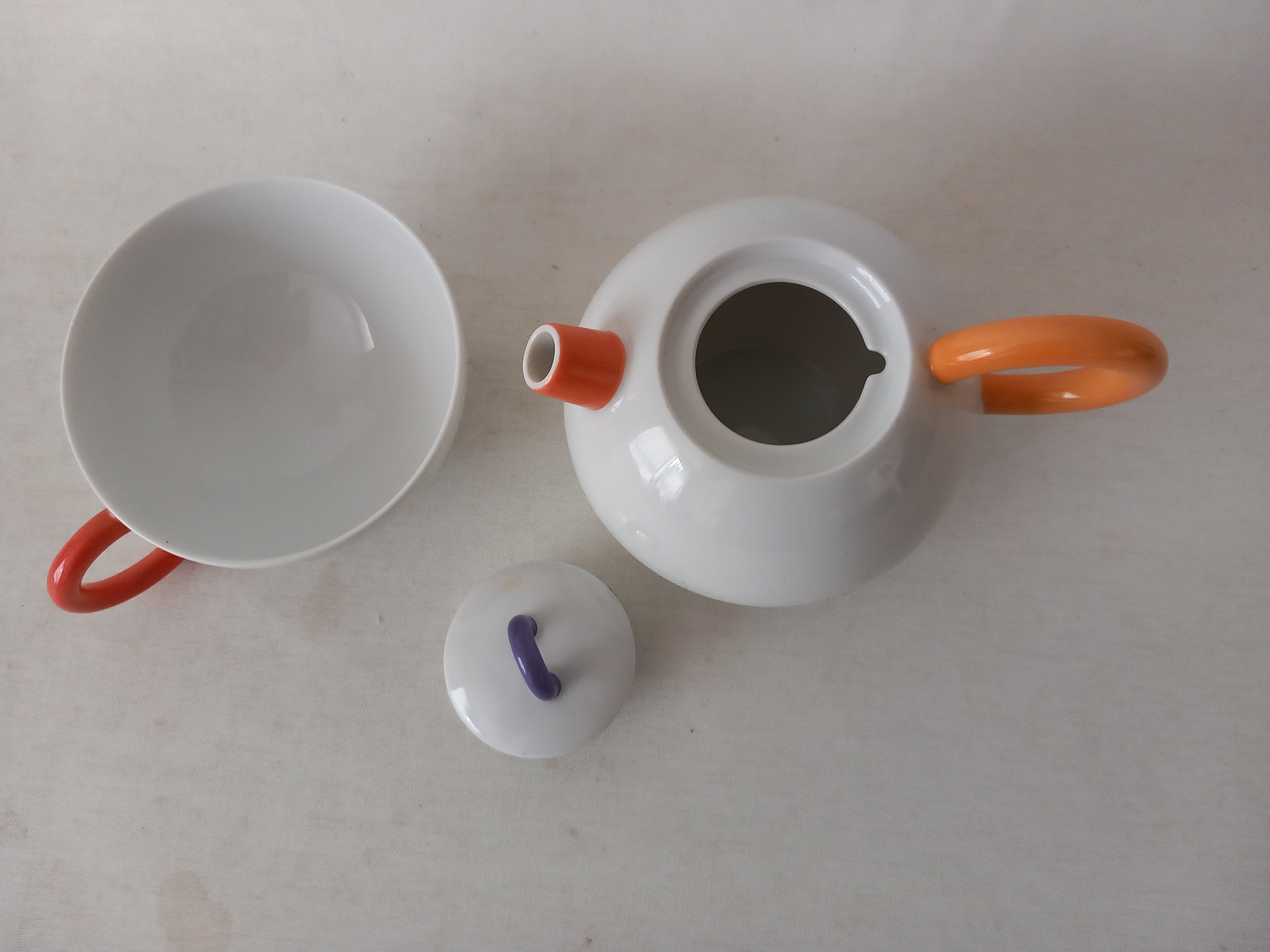 Vintage Design Art Deco Revival Teapot With Cup MEMPHIS-MILANO ...