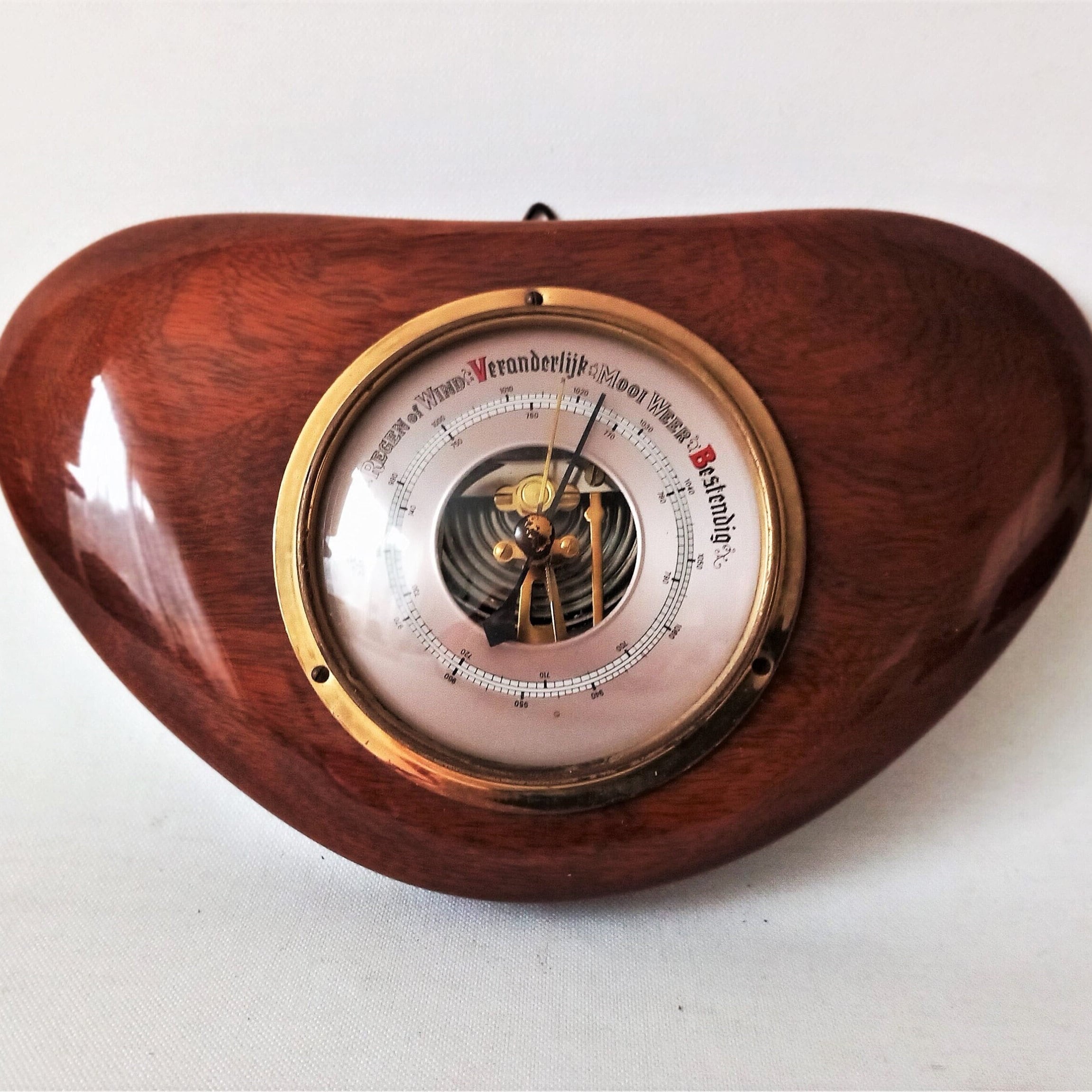 Vintage Wooden Barometer Wall Barometer Gloss Lacquered Barometer ...