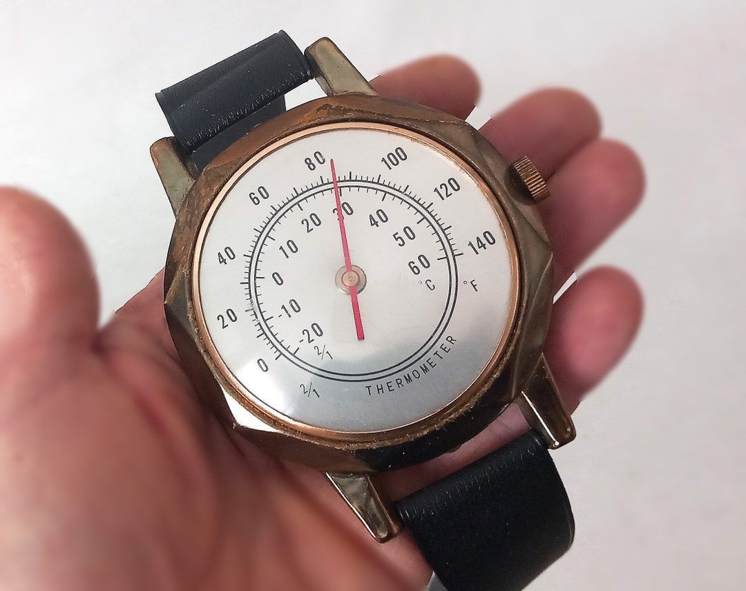 Vintage Thermometer LARGE Ø 8 Cm Watch Shaped POP ART Style Thermometer ...