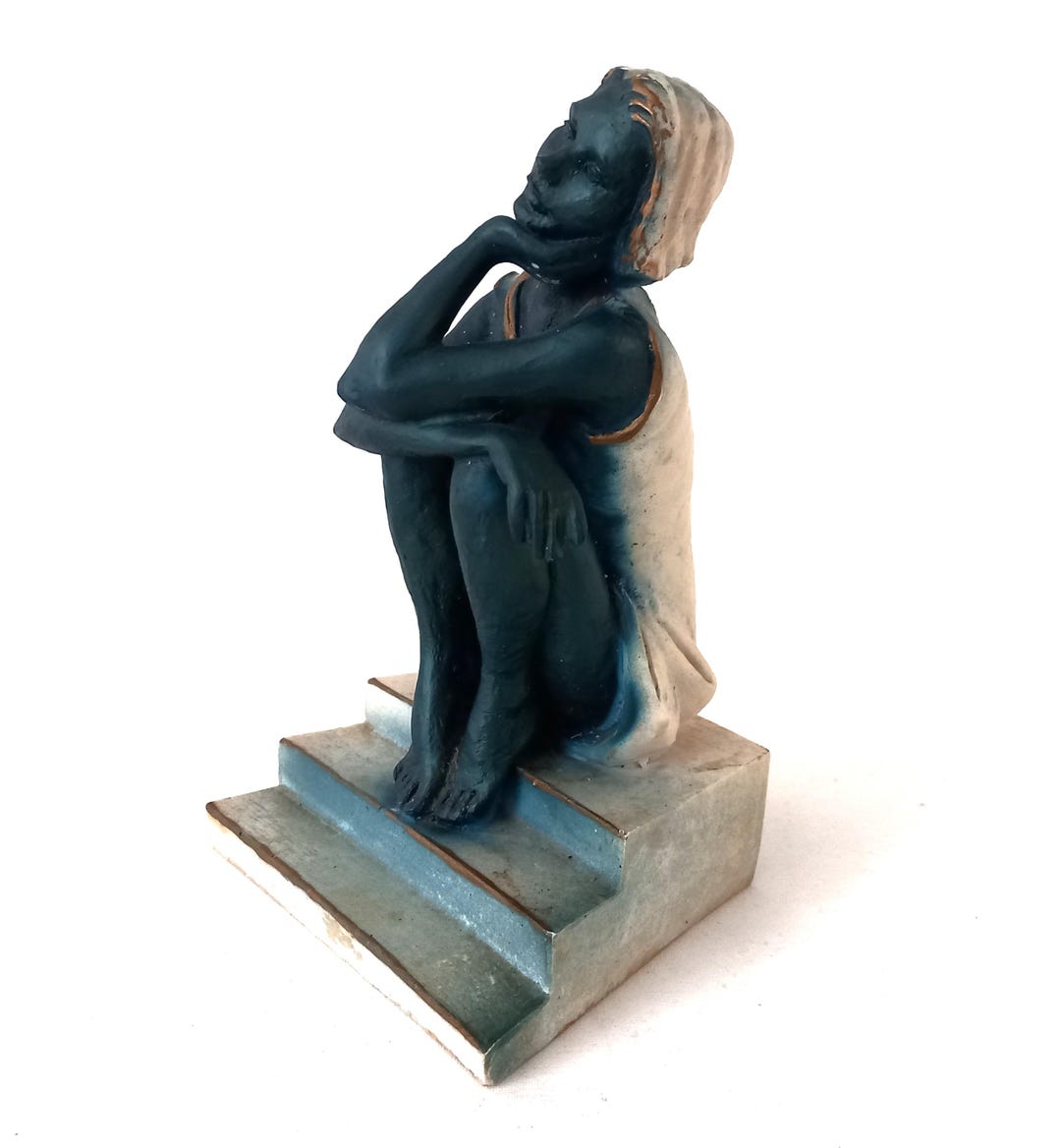 Art Deco Style Statue Figurine Polystone Art Deco Revival Italy 1970 - Etsy