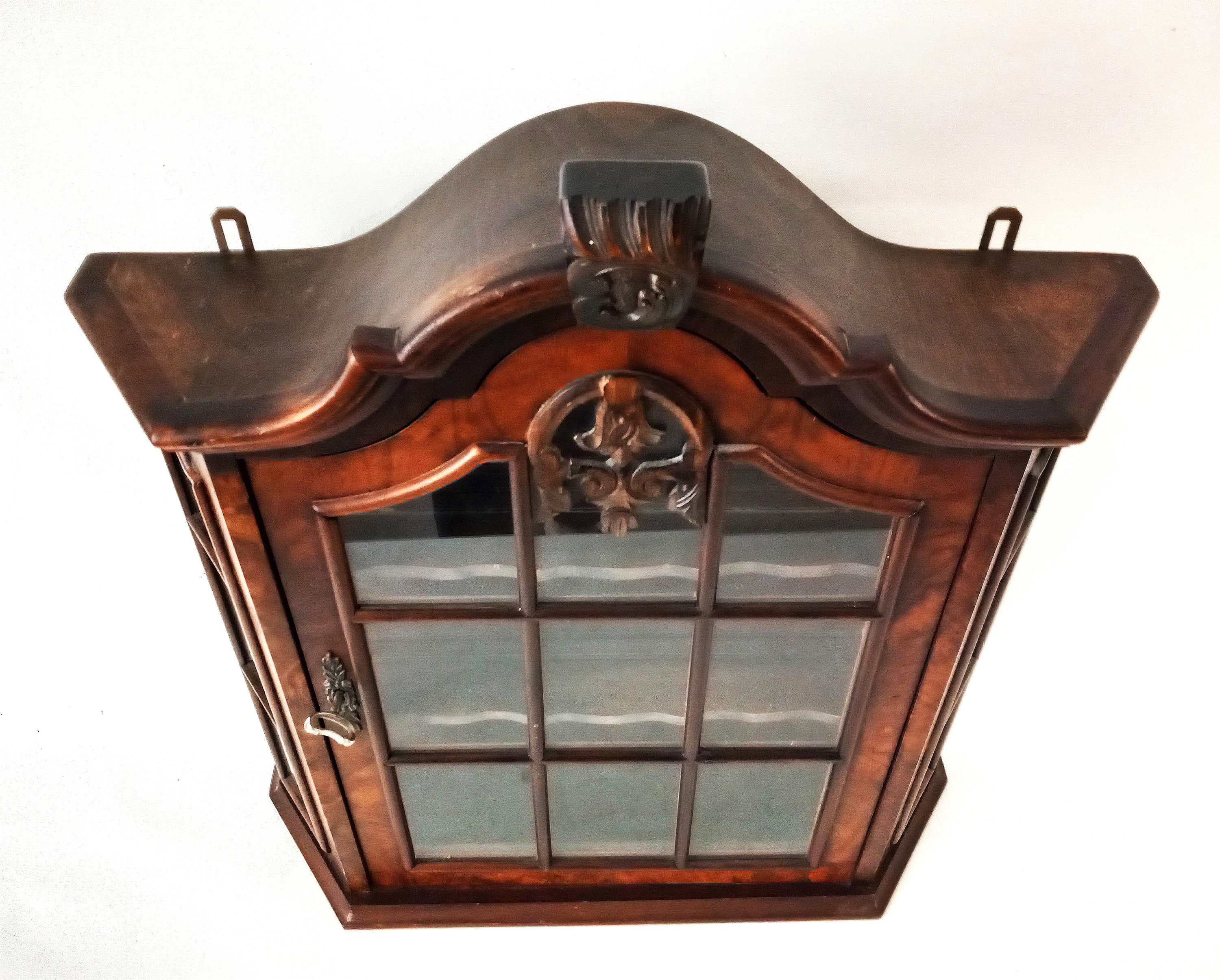 Antique Style Hanging Cabinet Display Cabinet Walnut Hanging Cabinet ...