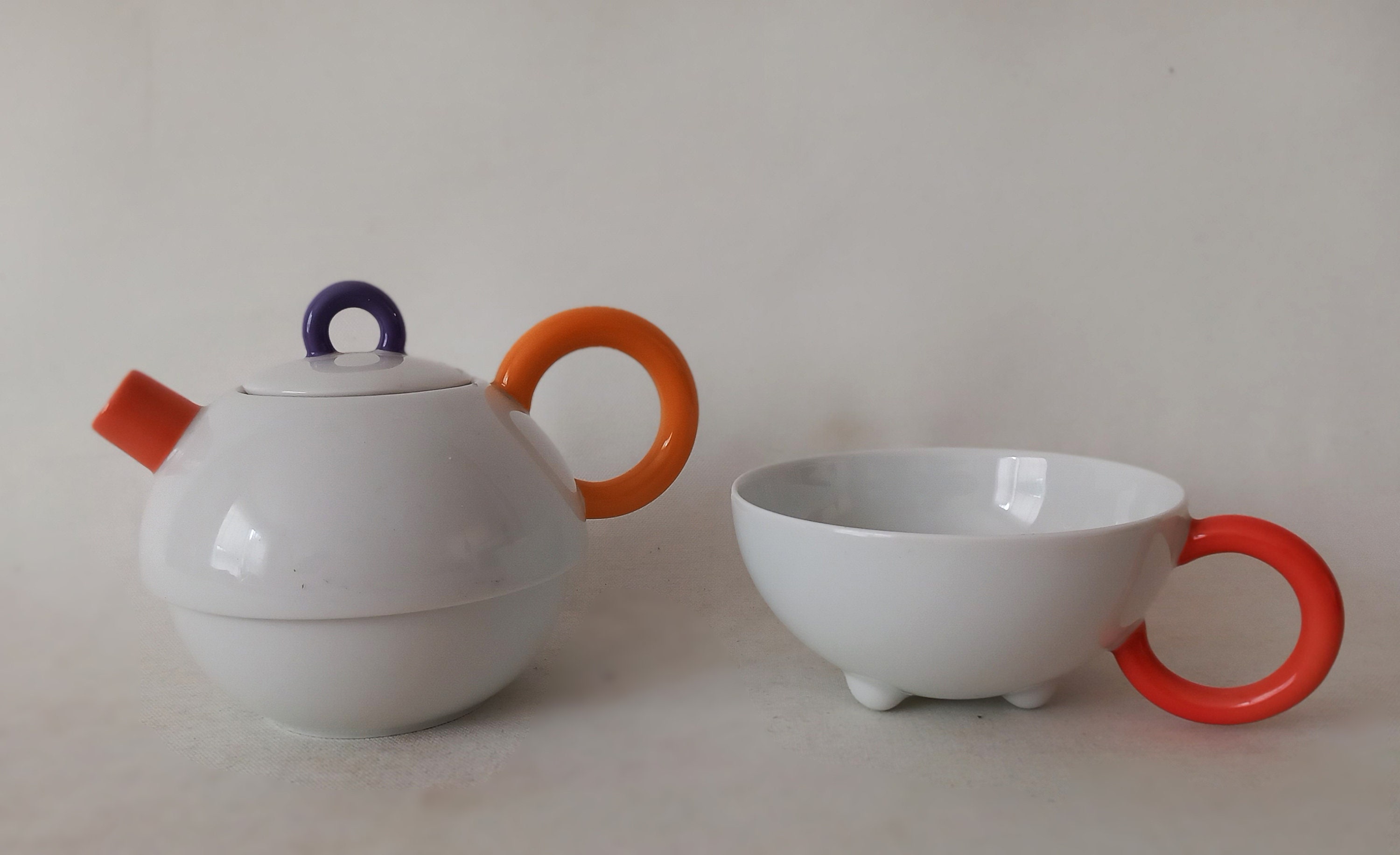 Vintage Design Art Deco Revival Teapot With Cup MEMPHIS-MILANO ...