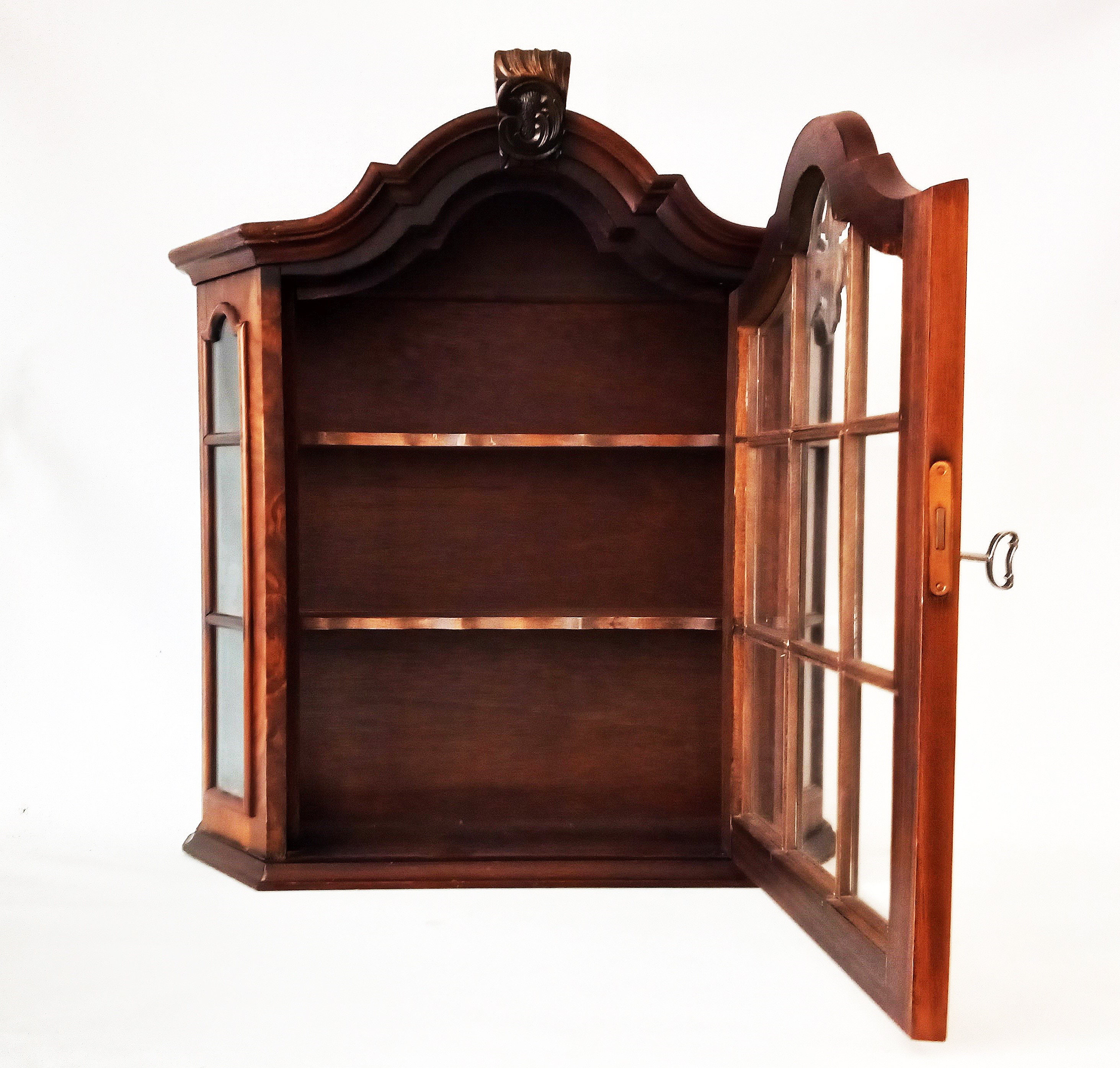 Antique Style Hanging Cabinet Display Cabinet Walnut Hanging Cabinet ...