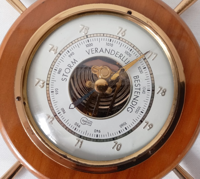 Vintage Barometer Round Barometer Ship Decorative Barometer Steering ...