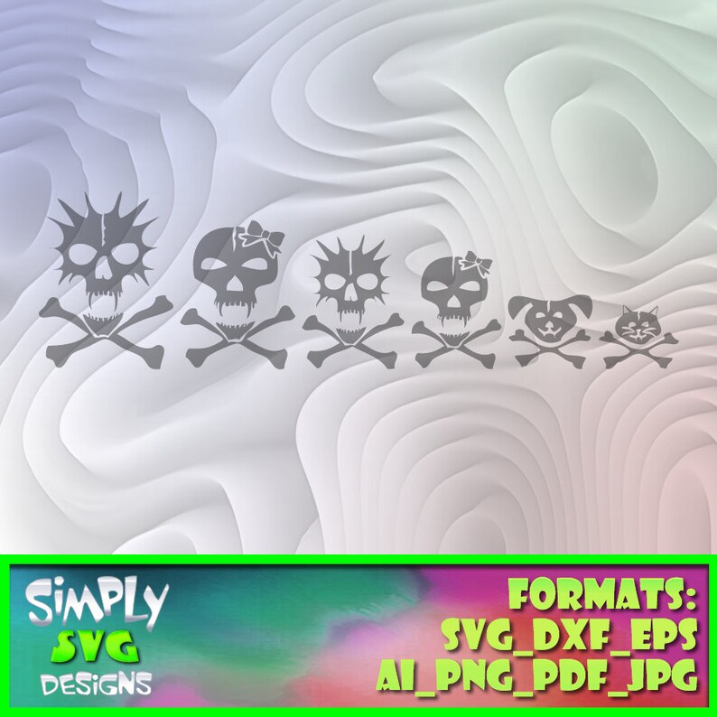 Skull Family 1 Includes SVG Eps Png AI Dxf 300dpi | Etsy