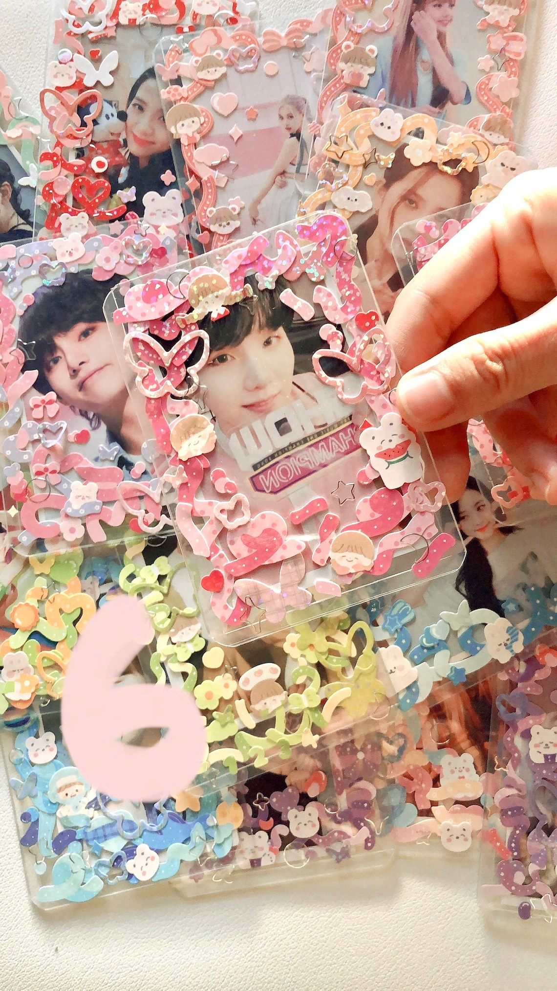 DECORATED Toploaders Kpop Deco Holographic Premade - Etsy