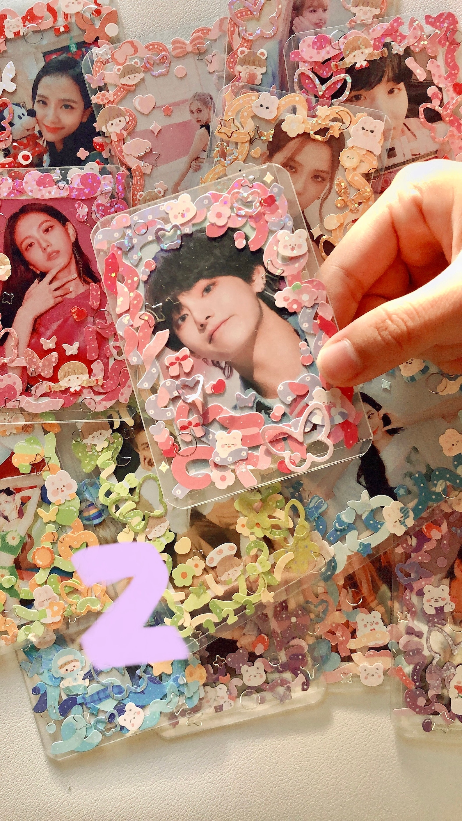 DECORATED Toploaders Kpop Deco Holographic Premade - Etsy