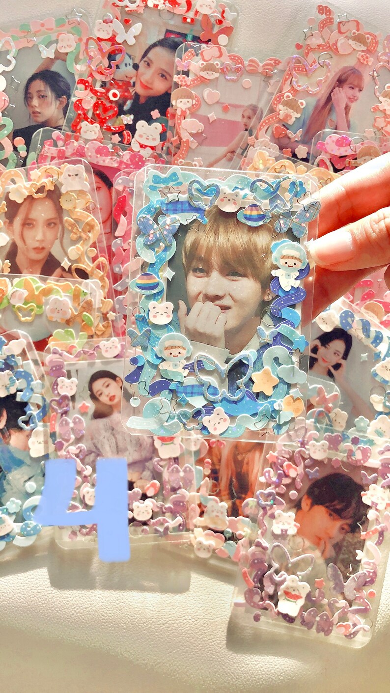 DECORATED Toploaders Kpop Deco Holographic Premade - Etsy