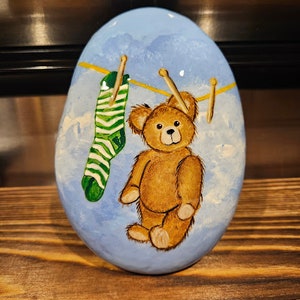 Teddy Bear Painted Rock - Etsy