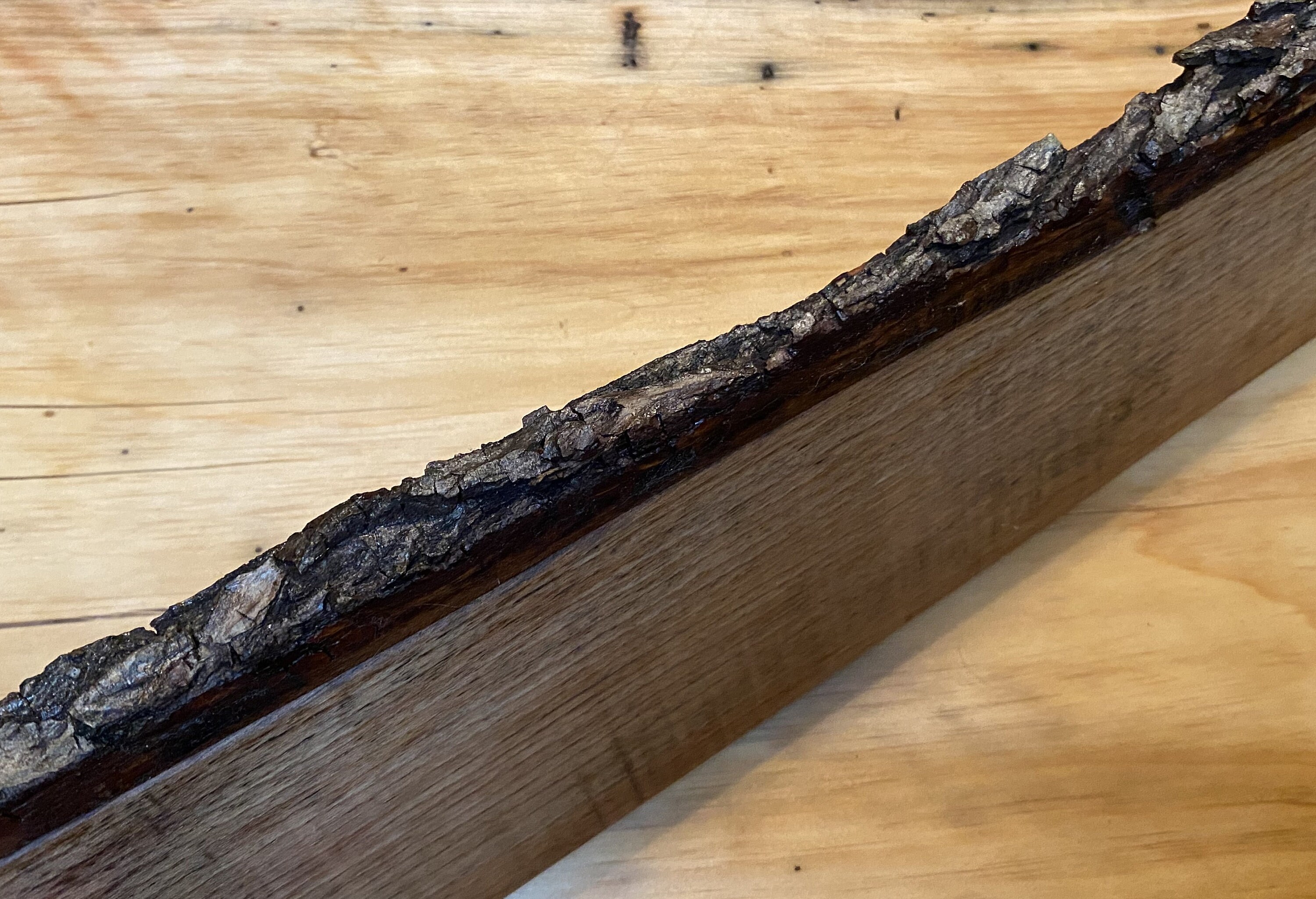 Long Bark on Cherry Wood Charcuterie Board Reclaimed Hand Hewn Highland ...