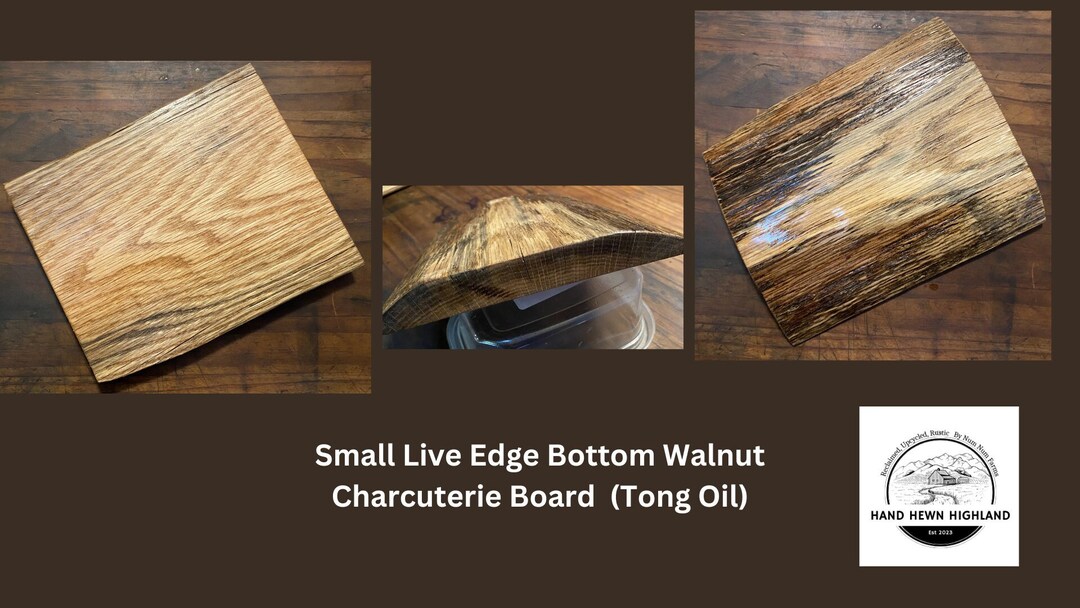 Reclaimed Walnut Charred Live Edge Charcuterie Chef's Cutting Board ...