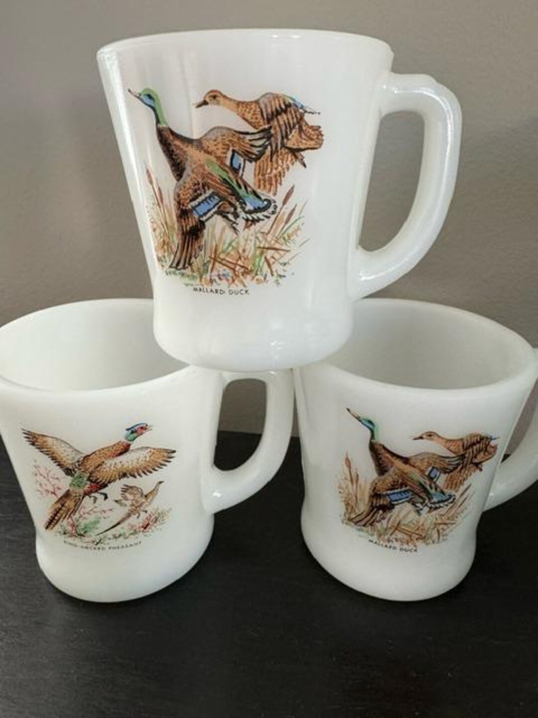 Vintage Fire King Game Birds Coffee Mugs Set of 3 - Etsy
