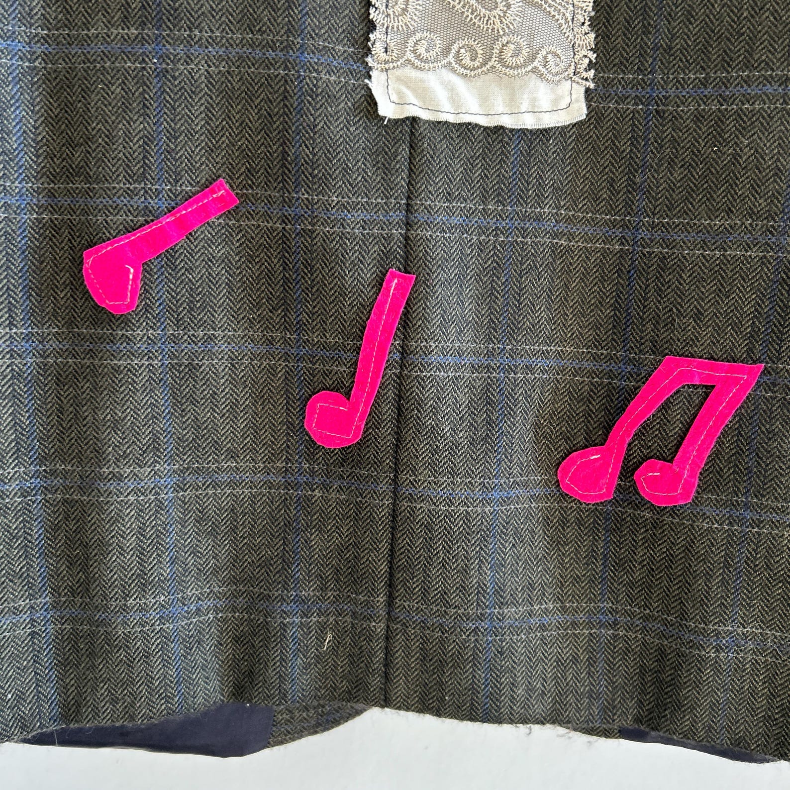 Oversized Art Patchwork Jacket With Musical Notes – OOAK Wool Blazer - Etsy