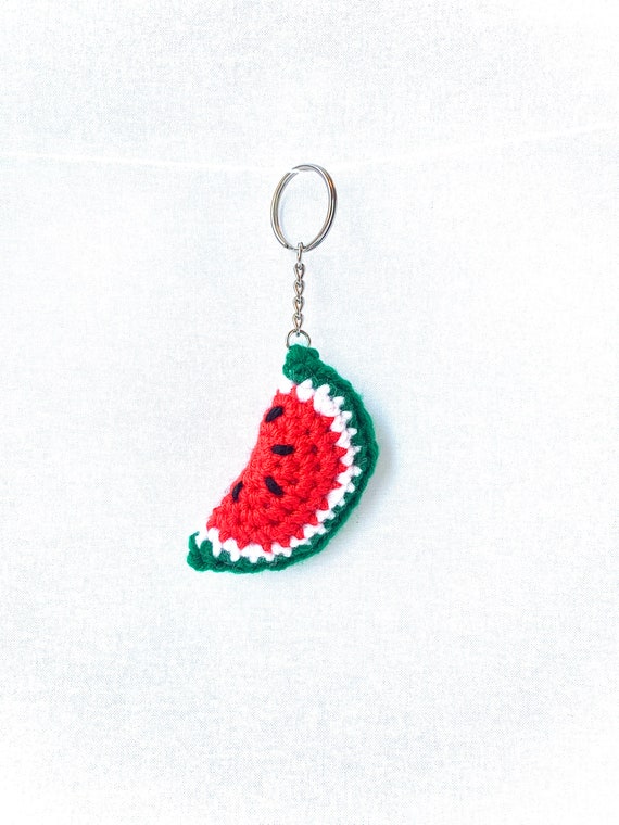 Crochet Watermelon Keychain | Etsy