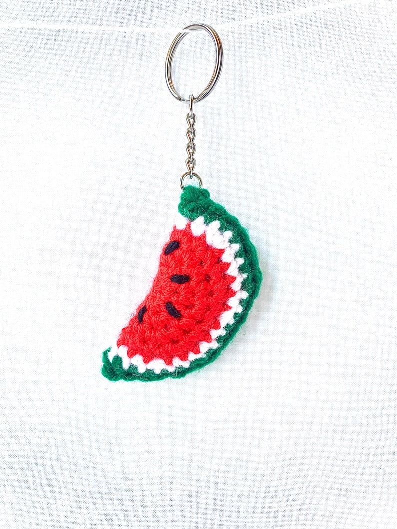 Crochet Watermelon Keychain - Etsy