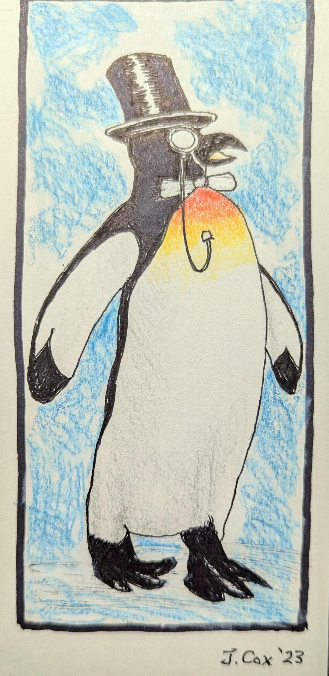 Plutocrat Penguin - One-of-a-kind Hand Drawn Art Work - Etsy