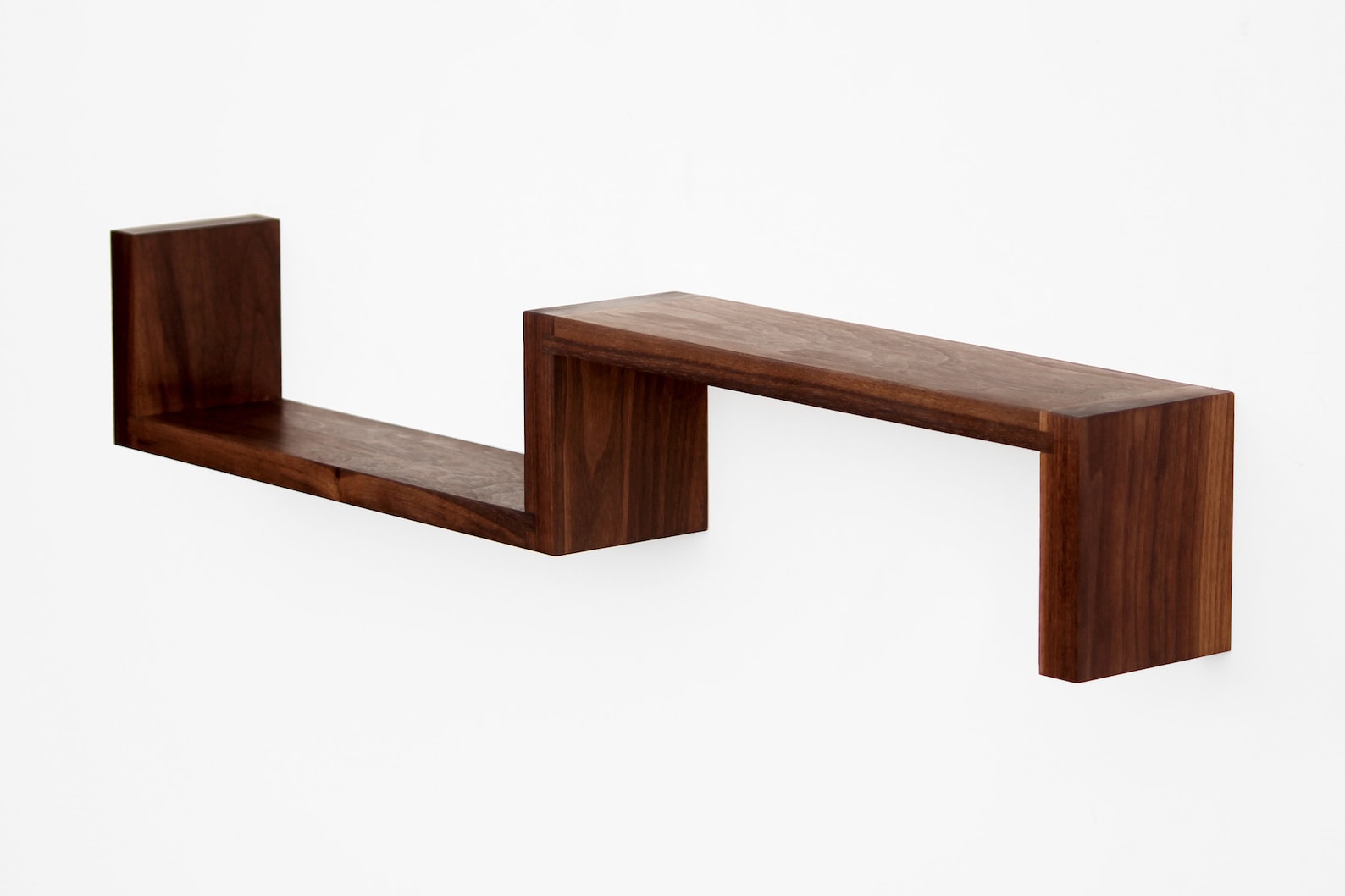 Two Tiered Solid Walnut "s" Shaped Floating Shelf - Etsy