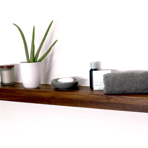 Floating Walnut Rectangular Box Shelf Solid Wood Modern Hidden - Etsy