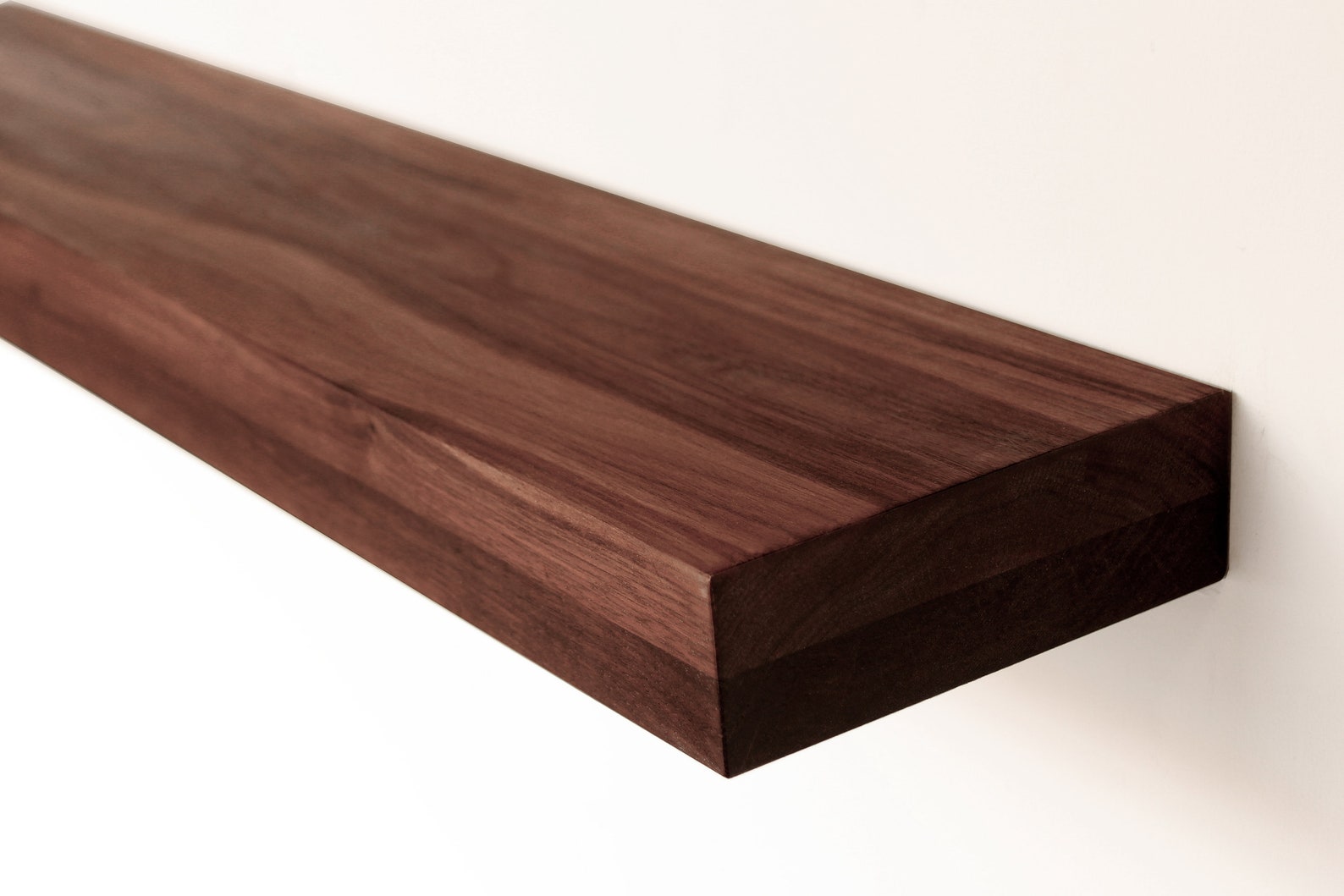 Floating Walnut Solid Wood Shelf With Heavy-duty Concealed Steel ...