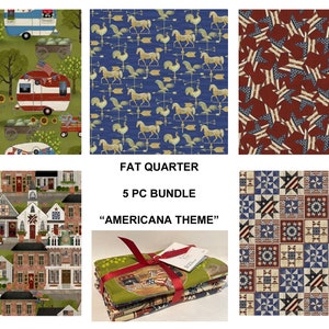 FABRIC FAT QUARTER 5pc Bundle - Patriotic Summer by Beth Albert ...