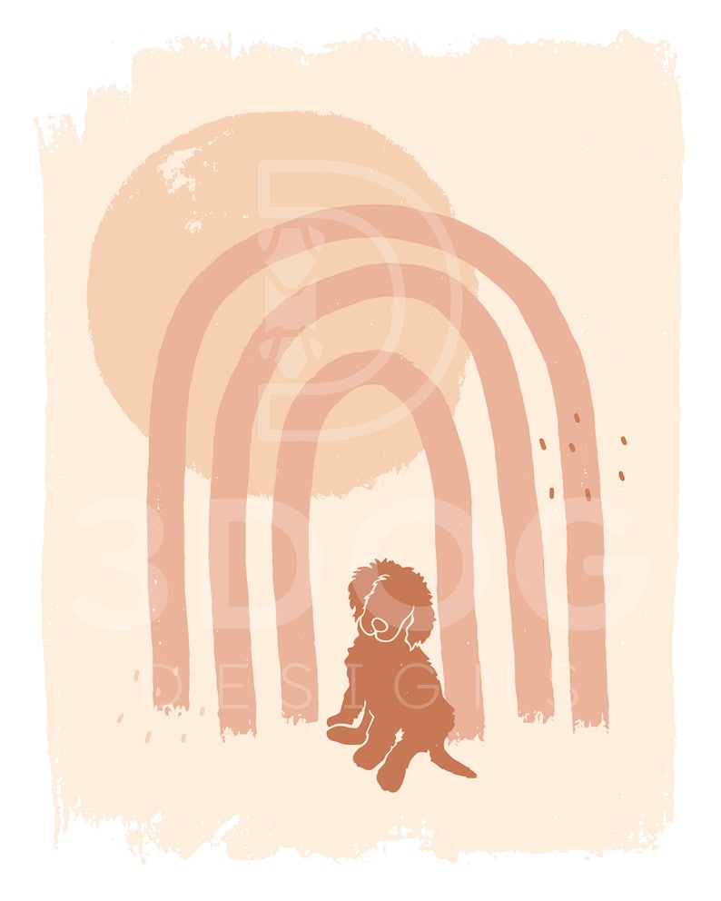 Boho Dog Art Print Download, Dog Art, Pet Art, Goldendoodle Lover Art ...