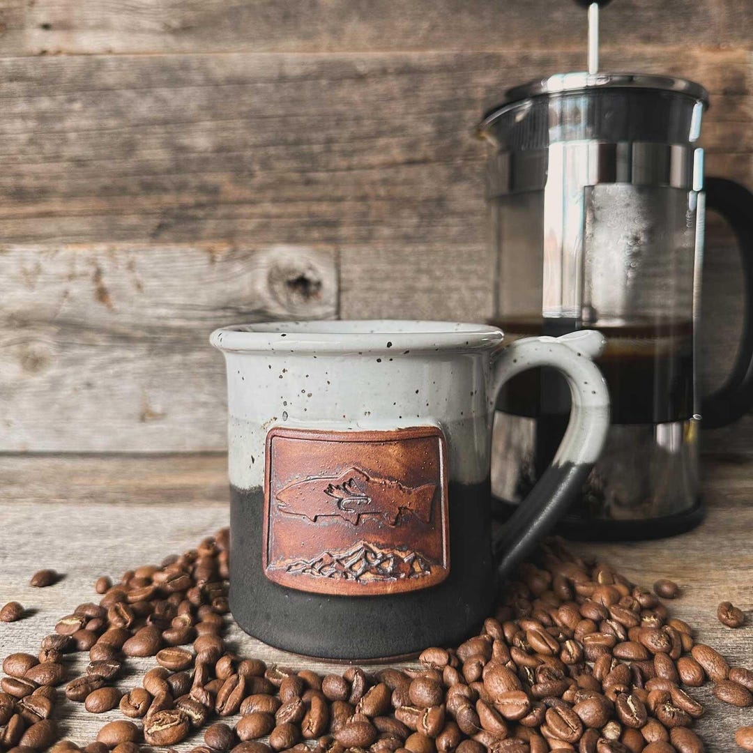 Handmade Wyoming Mountain Trout Mugs - Etsy