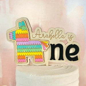 First Fiesta Cake Topper With Personalized Name, Pinata Cake Topper, 3D ...