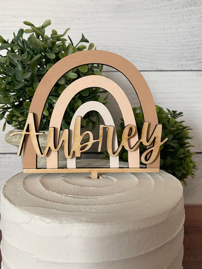 Boho Rainbow Cake Topper Personalized Rainbow Cake Topper - Etsy